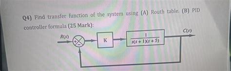 solved q4 ﻿find transfer function of the system using a