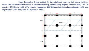 Answered Using Equivalent Frame Method For The Reinforced Concrete Slab Shown In Figure Below