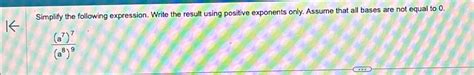 solved simplify the following expression write the result
