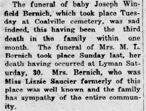 Melissa Elizabeth Lizzie” Saucier Bernich 1893 1912 Find A Grave Memorial