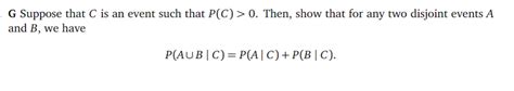 Solved G Suppose That C Is An Event Such That P C 0 Then Chegg Com