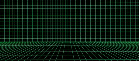 검은색 배경의 와이어프레임 룸 디지털 공간이 있는 벡터 원근 그리드 상자 프리미엄 벡터