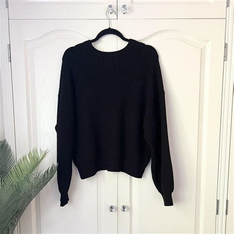 Knitted Jumper Black Size M Will Fit Uk Sizes Depop