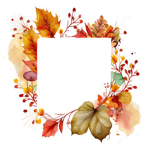 아름다운 가을 프레임 가을 수채화 잎 나뭇잎 Png 일러스트 및 Psd 이미지 무료 다운로드 Pngtree