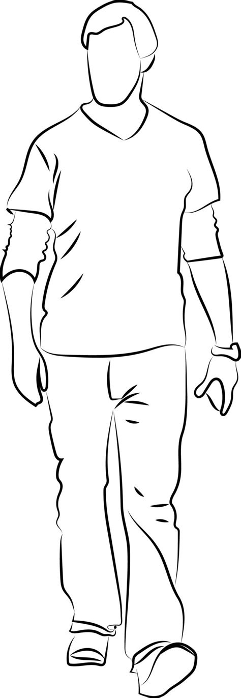 Man Walking Down The Street Illustration Vector On White Background