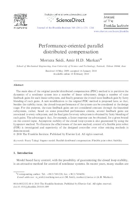 Seidi M And Markazi A H 2011 Performance Oriented Parallel