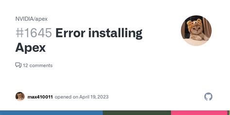 Error Installing Apex · Issue 1645 · Nvidiaapex · Github