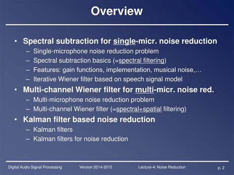 Ppt Digital Audio Signal Processing Lecture 4 Noise Reduction Powerpoint Presentation Id