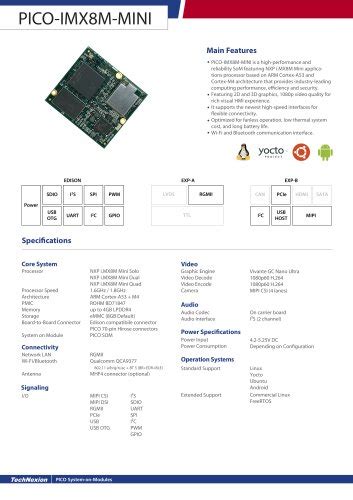 PICO IMX8M MINI TechNexion Ltd PDF Catalogs Technical Documentation Brochure