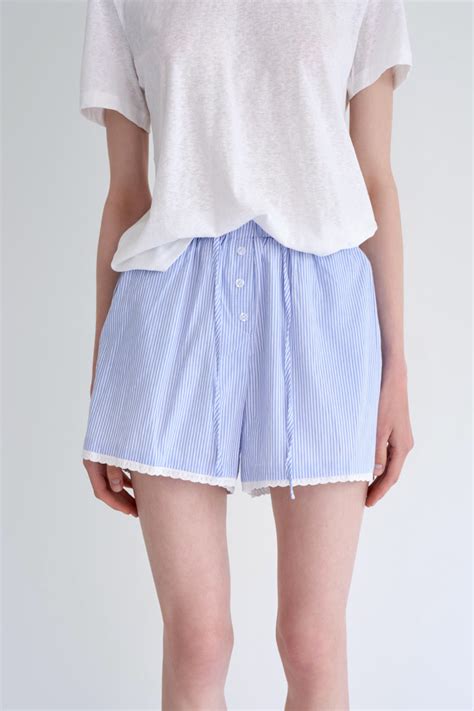 블루 스트라이프 반바지 잠옷 Ourwe 아워위 온라인 스토어