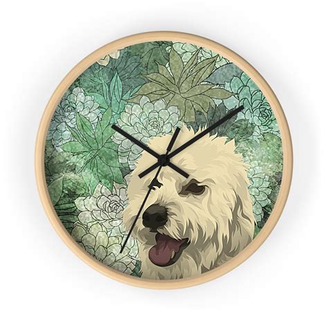 Cockapoo Decorative Wall Clock Cockapoo Dog Floral Background Dog