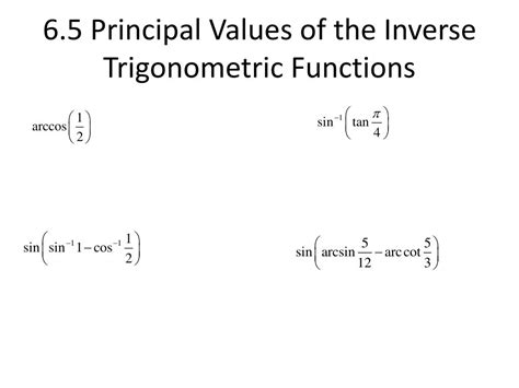 Ppt Chapter 6 Graphs And Inverses Of The Trigonometric Functions Powerpoint Presentation