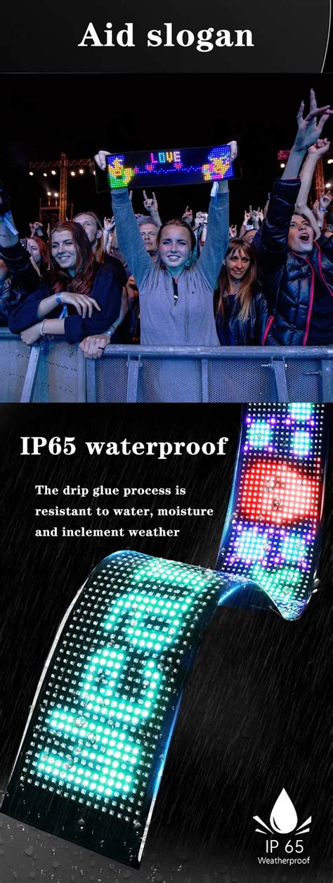 Светодиодный матричная Пиксельная панель прокручивающийся рекламный экран Usb 5 В гибкий