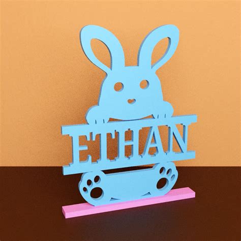 Home Decorations And Ornaments Stl Download Easter Bunny Name