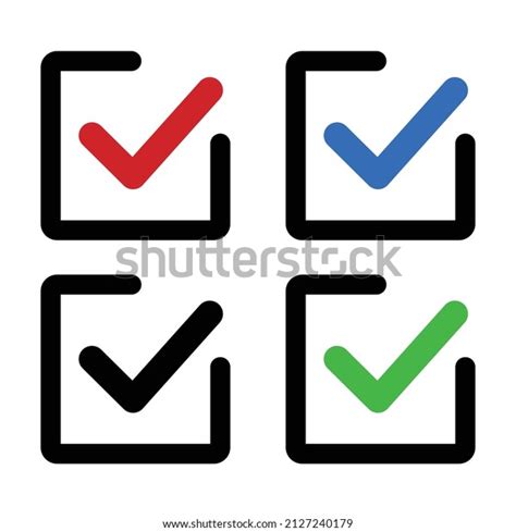 Checkbox Icon Set Confirmation Authentication Vectors Stock Vector