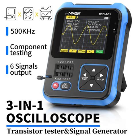 3 In 1 Multifunction Electronic Component Tester Fnirsi Dso Tc3 Digital Oscilloscope Transistor