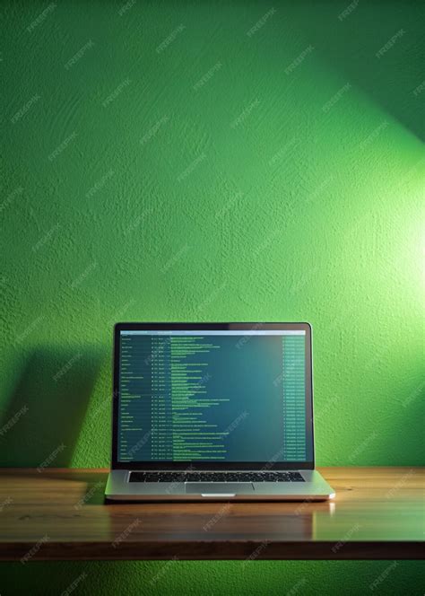 Programming Code In Computer Screen With Gradient Background Premium Ai Generated Image