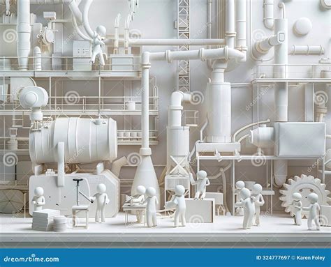Factory In A 3d Cartoon Figure Graphic Stock Illustration Illustration Of Cartoon Assembler
