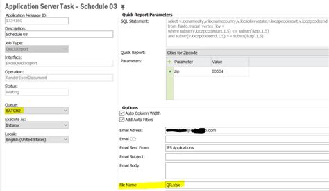 Scheduling Quick Report For Mail Using Application Server Task Ifs Community