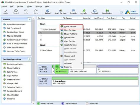 how to free resize partition for windows 7