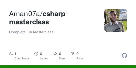Github Aman07acsharp Masterclass Complete C Masterclass