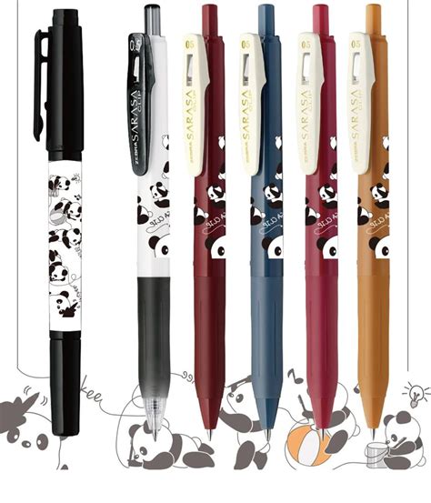 熊猫限定款zebra斑马中性笔jj15小双头记号笔套装手账笔学生刷题专用中学生水性黑笔日本按动复古色水笔0 5mm 虎窝淘