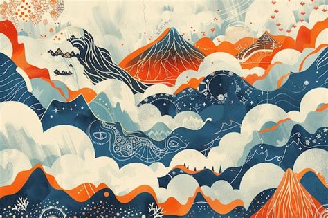 Premium Photo Generate A Series Of Dynamic Patterns Inspired By Generative Ai