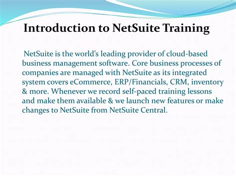 Netsuite Training Netsuite Erp Online Course From India Got Ppt