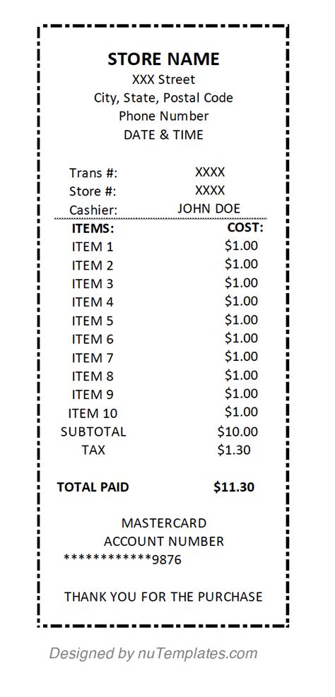 Lowes Receipt Generator And Free Template Nutemplates