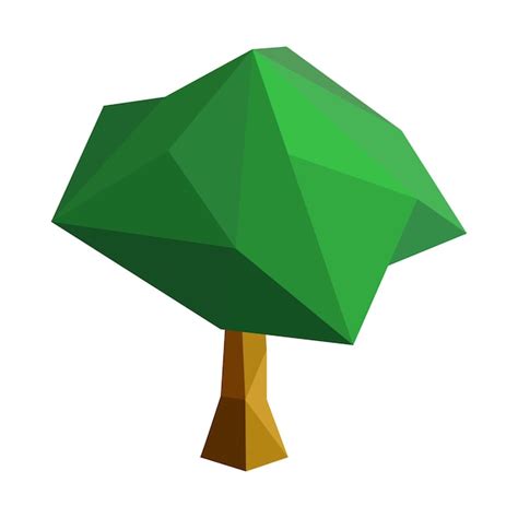 Premium Vector Abstract Low Poly Tree Icon Isolated Geometric
