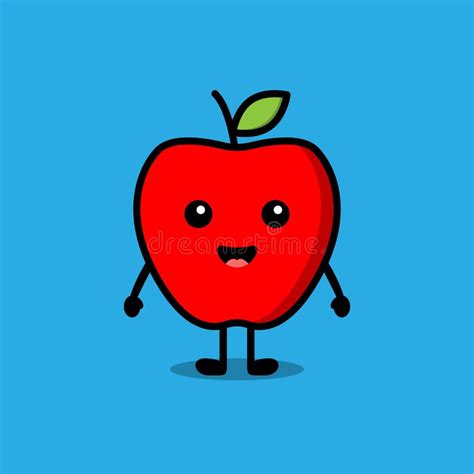 Cute Happy Smiling Apple Character Stock Illustrations 1539 Cute