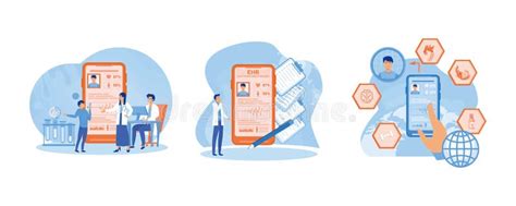 Electronic Healthcare Concept Electronic Health Record Ehr Digital Patient Tablet Chart Stock