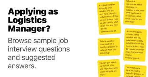 Logistics Manager Interview Questions