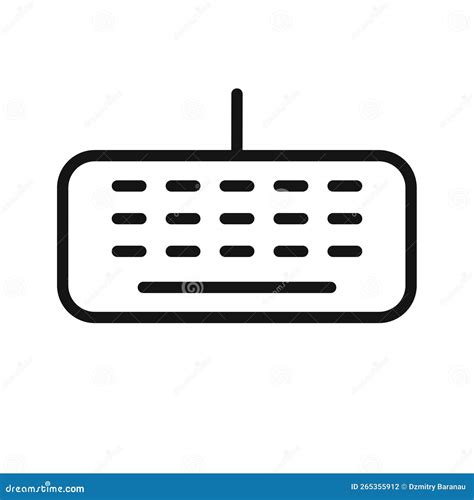 Keyboard Line Icon Isolated On White Background Black Flat Thin Icon On Modern Outline Style