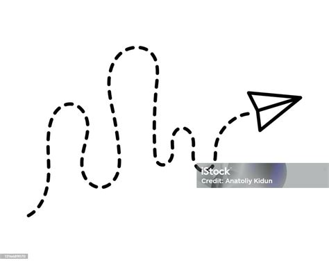 출발점 및 대시 라인 추적이 있는 비행기 비행기 비행 경로의 비행기 선 경로 벡터 아이콘 0명에 대한 스톡 벡터 아트 및 기타 이미지 0명 개념 거리 Istock