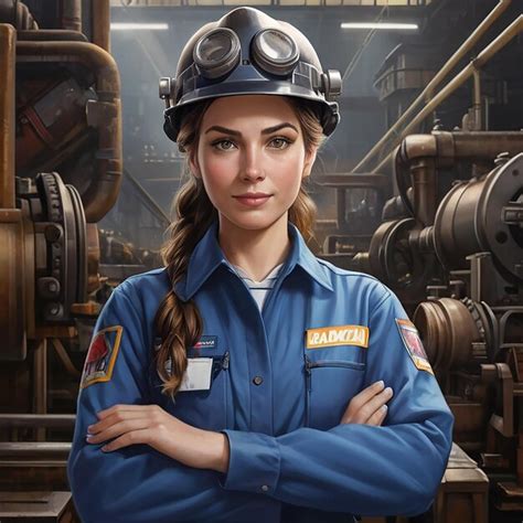 Generative Ai Illustration Of A Industry Maintenance Engineer Woman On Site Premium Ai