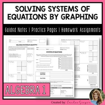 Solving Systems By Graphing Guided Notes Practice Worksheets Homework