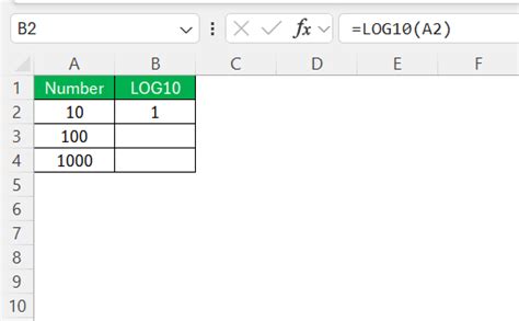 How To Use Log10 Function In Excel Myexcelonline