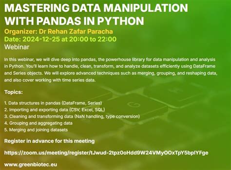 Mastering Data Manipulation With Pandas In Python Description