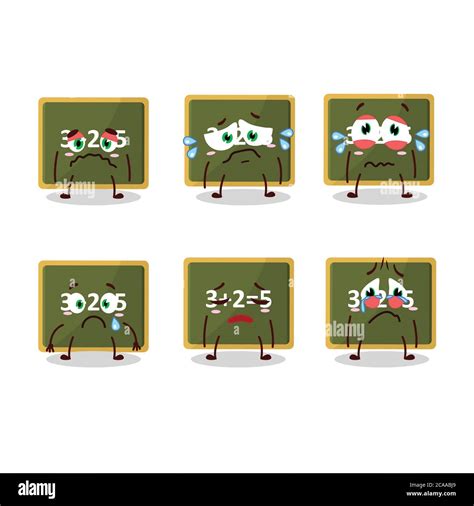 Chalk Board Cartoon Character With Sad Expression Stock Vector Image