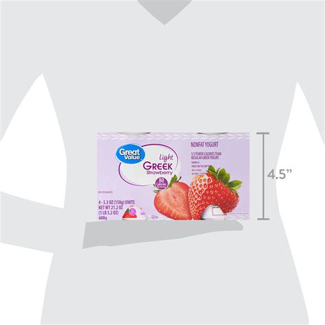 Great Value Light Greek Nonfat Yogurt Strawberry Nutrition Facts