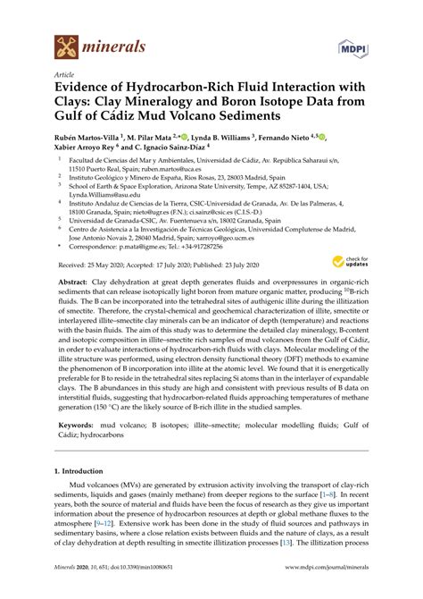 Pdf Evidence Of Hydrocarbon Rich Fluid Interaction With Clays Clay Mineralogy And Boron