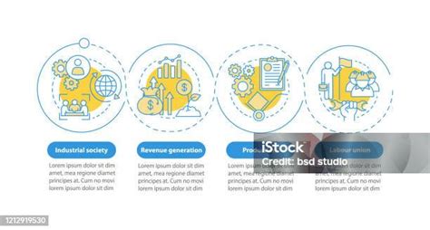 생산 프로세스 벡터 인포 그래픽 템플릿입니다 비즈니스 프리젠 테이션 디자인 요소 4단계와 옵션을 갖춘 데이터 시각화 프로세스