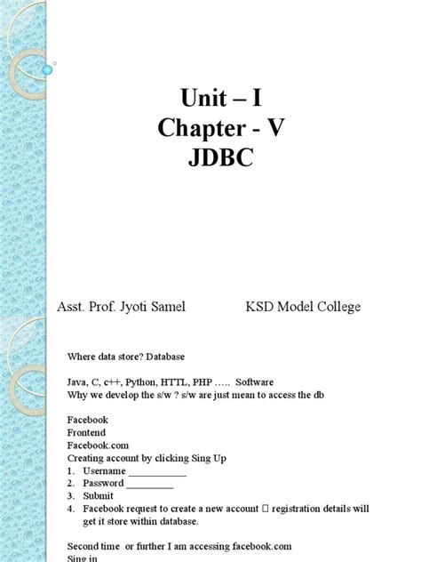 unit i chapter vi jdbc download free pdf databases computer data