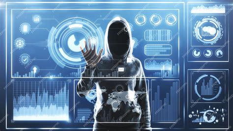 Premium Photo Hacker Touching Digital Multimedia Screen