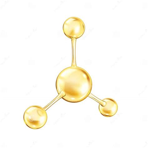 Golden Collagen Molecule From Spheres Vector Illustration Stock