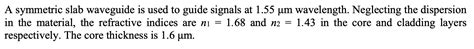 A Symmetric Slab Waveguide Is Used To Guide Signals