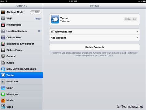 enable twitter integration in ios 5 ipad iphone technobuzz how to
