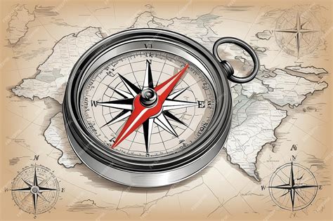 Map And Compass Vector Premium Ai Generated Image