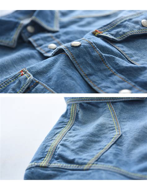 Мъжка плътна дънкова риза с дълги ръкави Модна марка Класически ретро деним Декорация с джобове